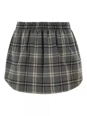 Miu Miu Checked A-line Skirt