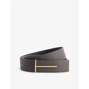 TOM FORD Grained Leather Belt - Brown+black