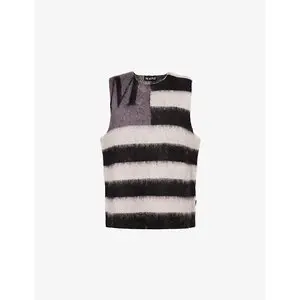 MAINS Striped Wool-blend Vest