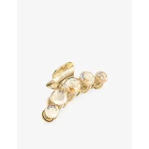 JIMMY CHOO Crystal Embellished Metal Claw Clip - Gold/gold