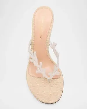 GIANVITO ROSSI Nappa Leather Thong Sandals - Offwhite/n