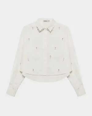 Simkhai SIMKHAI Renata Embellished Shirt - White