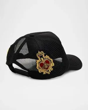 WHO DECIDES WAR Baroque Embroidered Trucker Hat - Coal