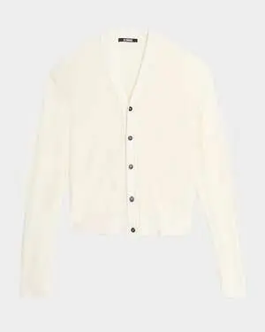 Jacquemus Back-Embroidery Knit Cardigan - White