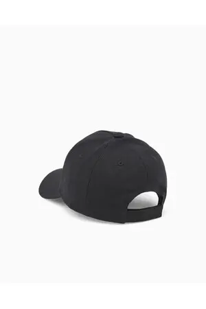 Emporio Armani Canvas Baseball Cap With Embroidered Logo - Black