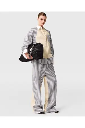Stella McCartney Oversized Mixed Stripe Cargo Trousers - White