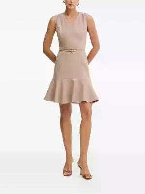MARCIANO Belted V-neck Midi Dress
