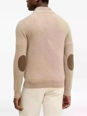 HACKETT Elbow-patch Half-zip Sweater - Neutrals