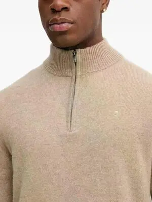 HACKETT Elbow-patch Half-zip Sweater - Neutrals