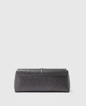 Stella McCartney Ryder Ostrich Pochette Shoulder Bag - Slate