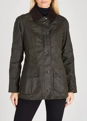 Barbour Beadnell Waxed Cotton Jacket - Dark Green