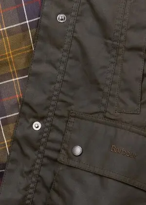 Barbour Beadnell Waxed Cotton Jacket - Dark Green