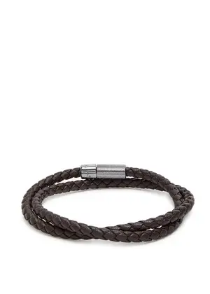 Tateossian Braided Leather Wrap Bracelet