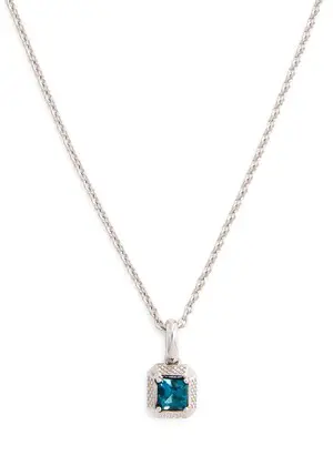 Tateossian Evil Eye Embellished Rhodium-plated Necklace - Blue