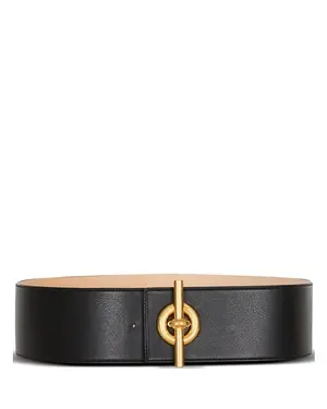 Balmain Calfskin T-bar Belt - Black
