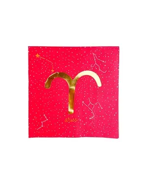 JOLLITY & CO Zodiac Themed Paper Party Large Napkins, Set Of 16 - Aries