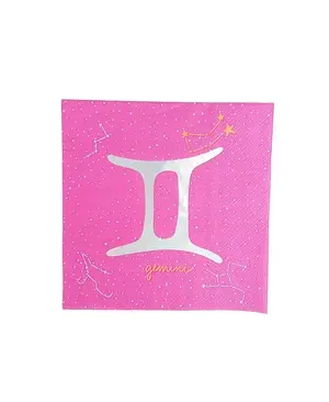 JOLLITY & CO Zodiac Themed Paper Party Large Napkins, Set Of 16 - Gemini