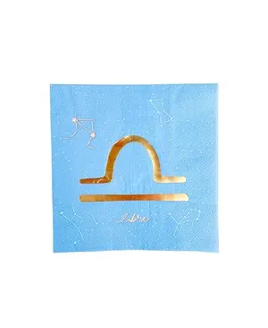 JOLLITY & CO Zodiac Themed Paper Party Large Napkins, Set Of 16 - Libra