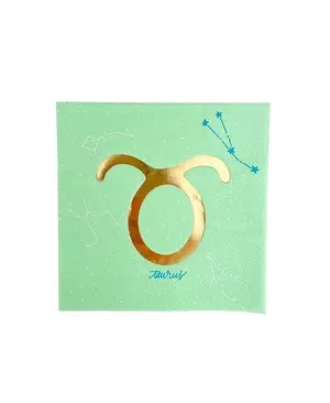 JOLLITY & CO Zodiac Themed Paper Party Large Napkins, Set Of 16 - Taurus