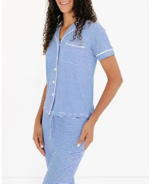 MOTETTE Cobalt Stripe Bamboo Pajama Set