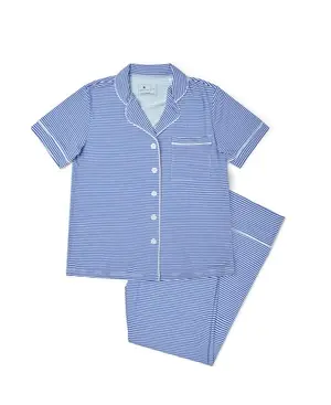 MOTETTE Cobalt Stripe Bamboo Pajama Set