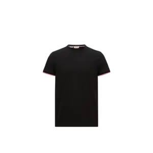 Moncler Tricolor-trimmed Cotton T-shirt - Black