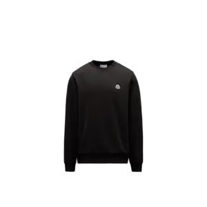 Moncler Cotton Sweatshirt With Logo Patch - Black
