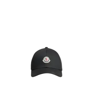Moncler Cotton Gabardine Baseball Cap - Black