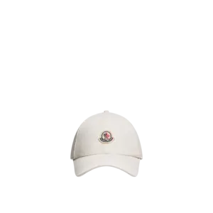 Moncler Cotton Gabardine Baseball Cap - White