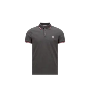 Moncler Tricolor-trimmed Cotton Piquet Polo Shirt - Grey
