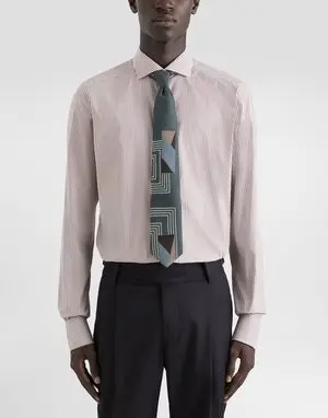 Dolce & Gabbana Vintage-print Twill Tie - Grey