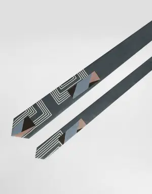 Dolce & Gabbana Vintage-print Twill Tie - Grey
