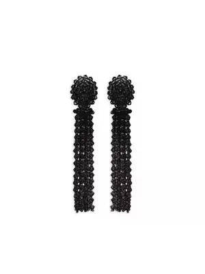 Oscar De La Renta Bead-embellished Tassel Earrings - Black