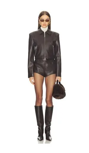 CAMILA COELHO Elia Leather Jacket