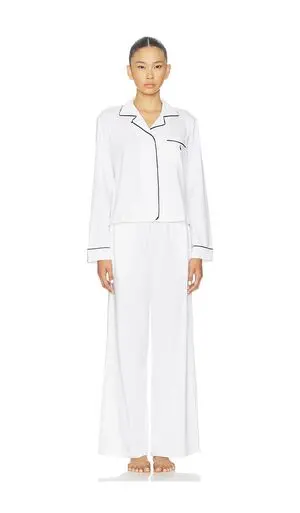 Polo Ralph Lauren Long Sleeve & Pant Pj Set In Ivory - White Cloud