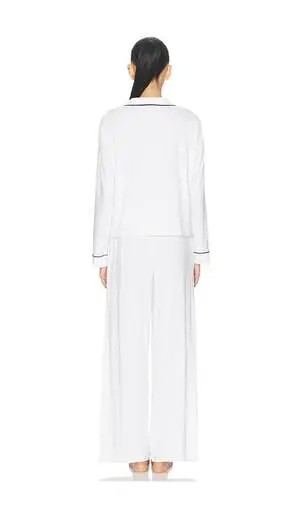 Polo Ralph Lauren Long Sleeve & Pant Pj Set In Ivory