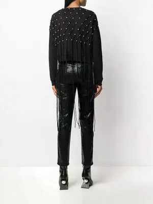 Philipp Plein Crystal-net Fringe Crop Top