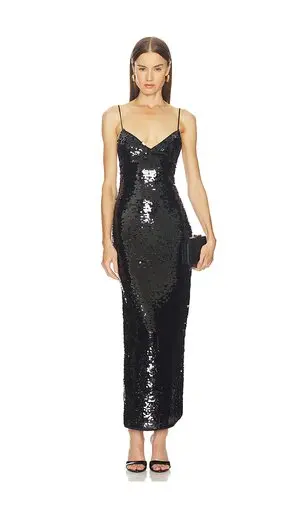 CAMILA COELHO Amara Midi Dress - Black