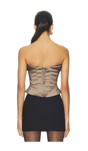 CAMILA COELHO Amaranta Metallic Bustier Top