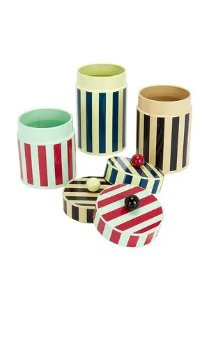 DUSEN DUSEN Set Of 3 Stripe Canister