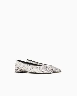 Giorgio Armani Python-print Ballerinas - Patterned