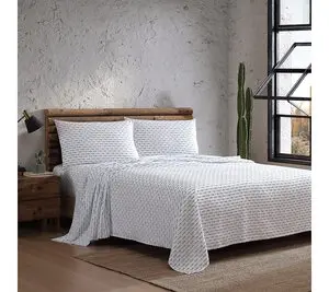 Wrangler Stamped Logo Blue King Microfiber Shee T Set - One-color