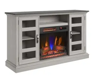 DURAFLAME Infrared Fireplace Entertainment Ctr W Glass Cabinet - One-color