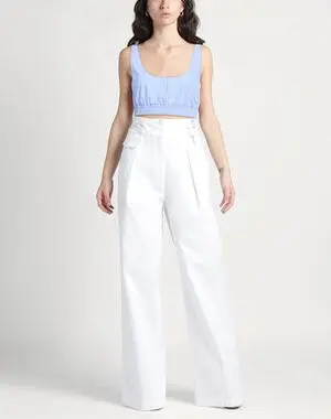 MODES Striped Woven Crop Top - Azure