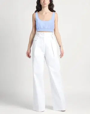 MODES Striped Woven Crop Top - Azure