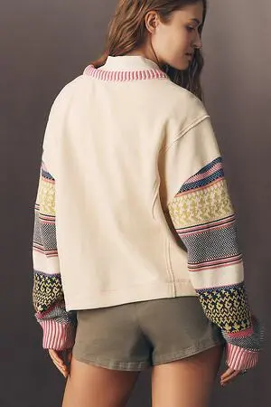 PILCRO Fairisle-sleeve Sweatshirt