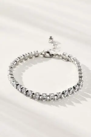 Anthropologie High-shine Crystal Bracelet - Silver