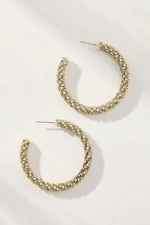 Anthropologie Large Glam Hoop Earrings - Gold