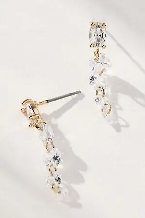 Anthropologie Drippy Crystal Earrings - Clear
