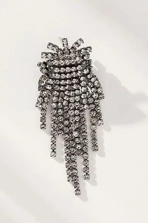 Anthropologie Crystal Firework Earrings - Gunmetal